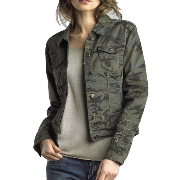 Tempo Paris | Jackets & Coats | Embroidered Camo Style Jacket | Poshmark